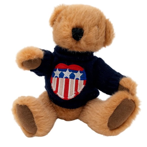 Toys | Patriotic Teddy Bear Plush Americana Heart Sweater Collectible 9 ...